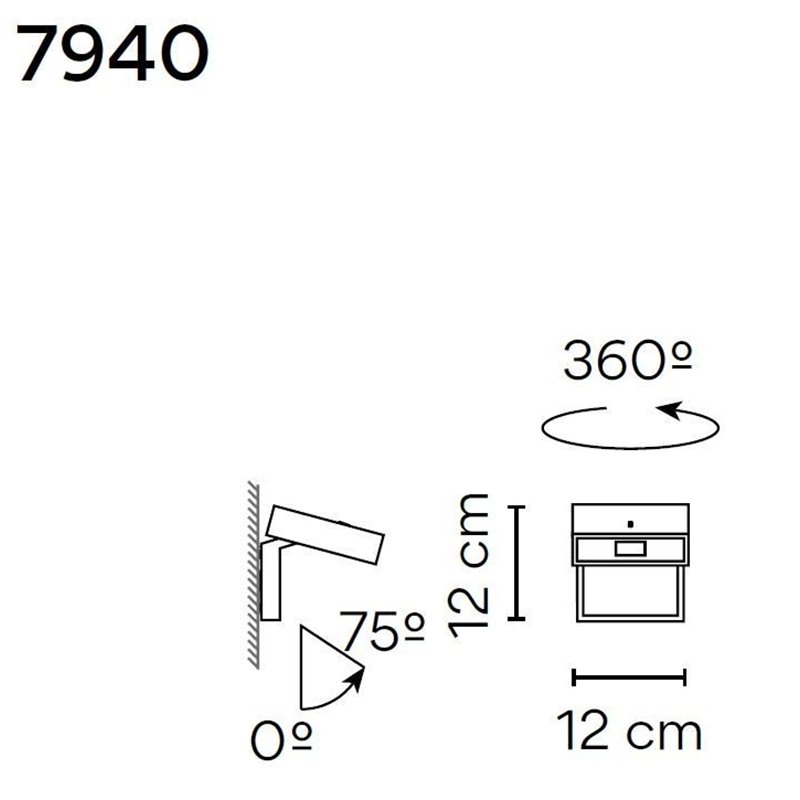 Vibia Alpha Rectangular Adjustable Switch - 7940 wandlamp online kopen ...